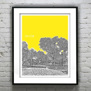 Davis California Poster Art Skyline Print Item T1264 - Etsy