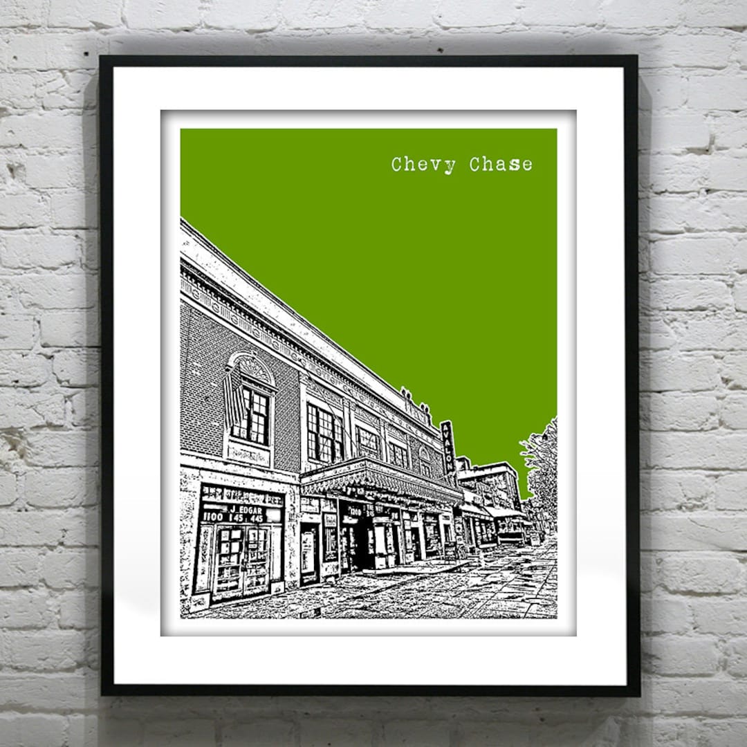Chevy Chase Washington DC Skyline Poster Art Print Avalon Theater Item ...