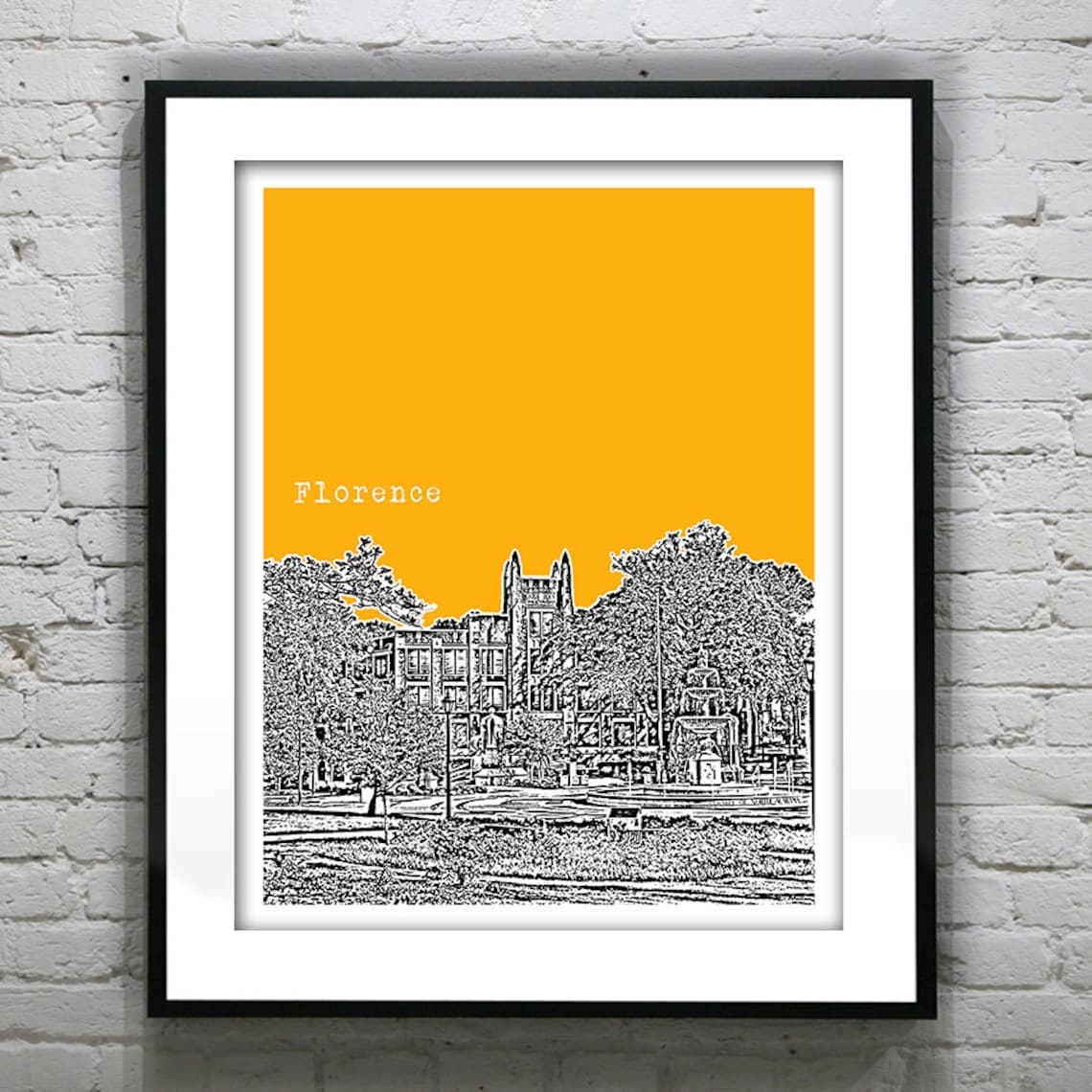 Florence Alabama Skyline Poster Art Print AL University of Northern ...