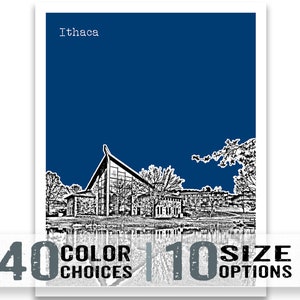 Ithaca New York Poster Print Art Skyline NY Item T1843 - Etsy