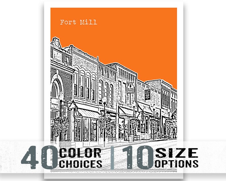 Fort Mill Skyline Poster Art Print Image South Carolina SC - Etsy