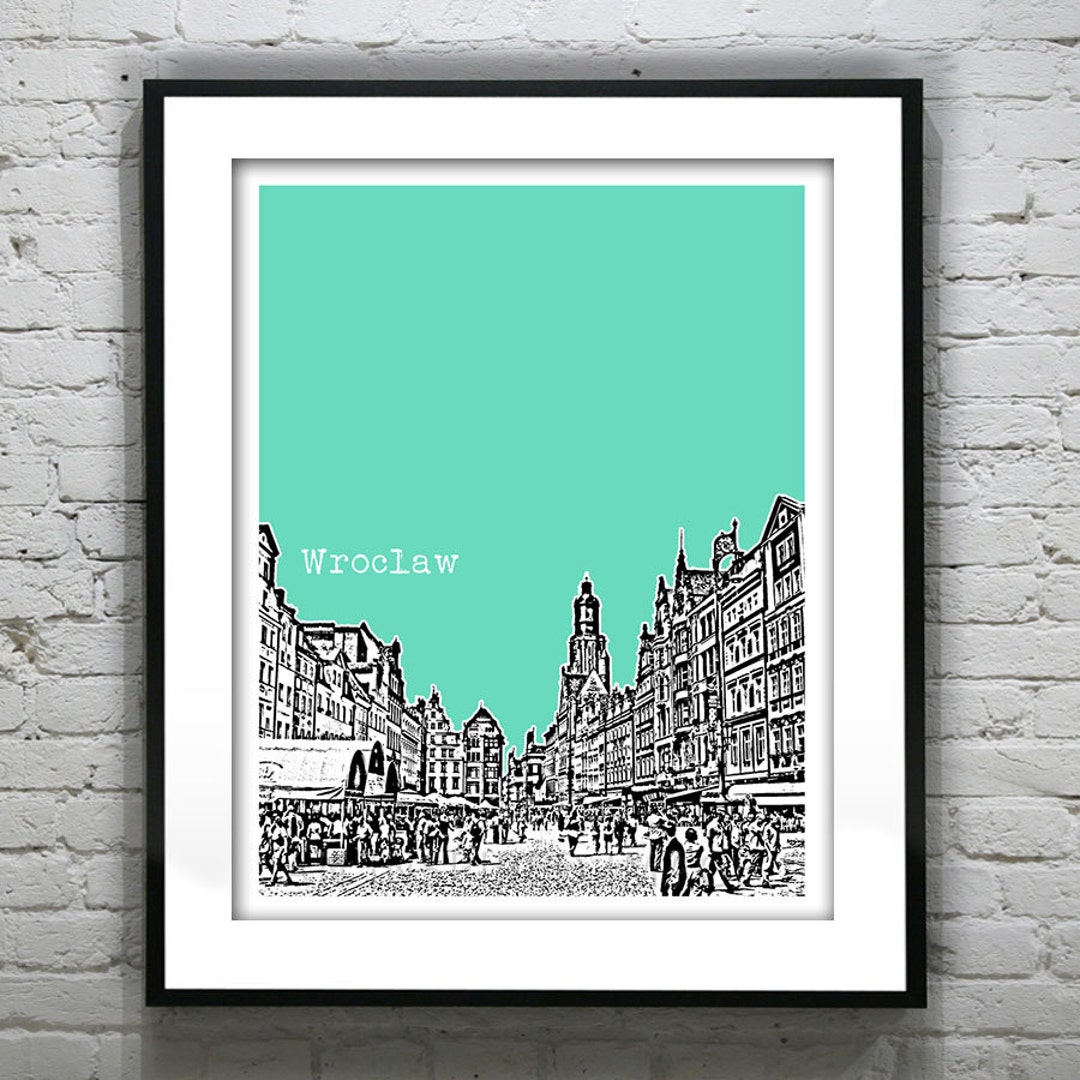 Wroclaw Poland City Skyline Poster Print Art - Etsy