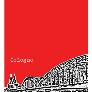 Cologne Germany Poster Skyline Art Print Europe Bridge Item T2618 - Etsy