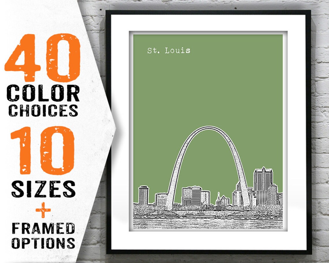St. Louis Poster City Skyline Arch Art Print Missouri Item - Etsy