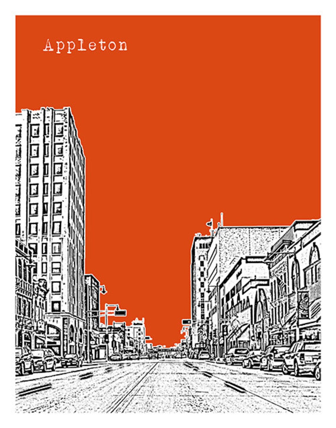 Appleton Wisconsin Poster Print Art City Skyline WI Item T4328 - Etsy