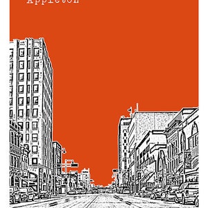 Appleton Wisconsin Poster Print Art City Skyline WI Item T4328 - Etsy