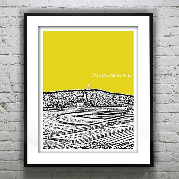Cooperstown New York Downtown Poster Print Art Skyline - Etsy