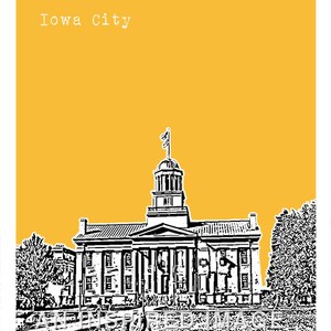 Iowa City Poster Art Skyline Print Iowa IA Item T4589 - Etsy