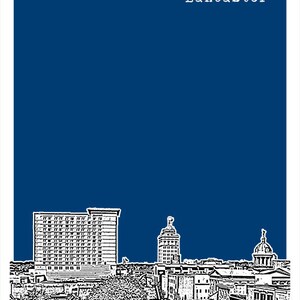 Lancaster Poster Print Art Pennsylvania City Skyline Downtown Item ...