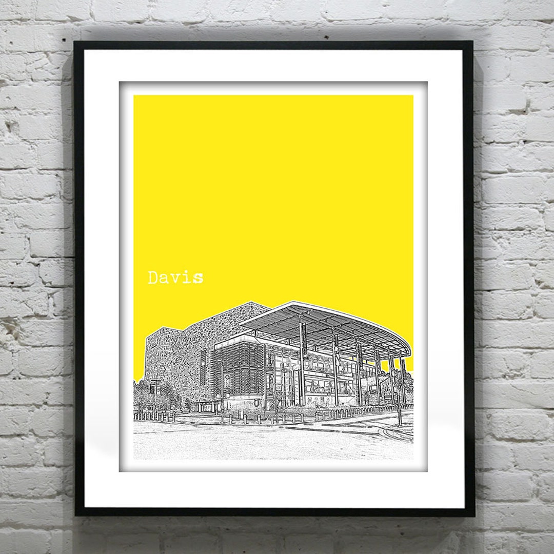 Davis California Skyline Poster Art Print Davis CA Item T2501 - Etsy