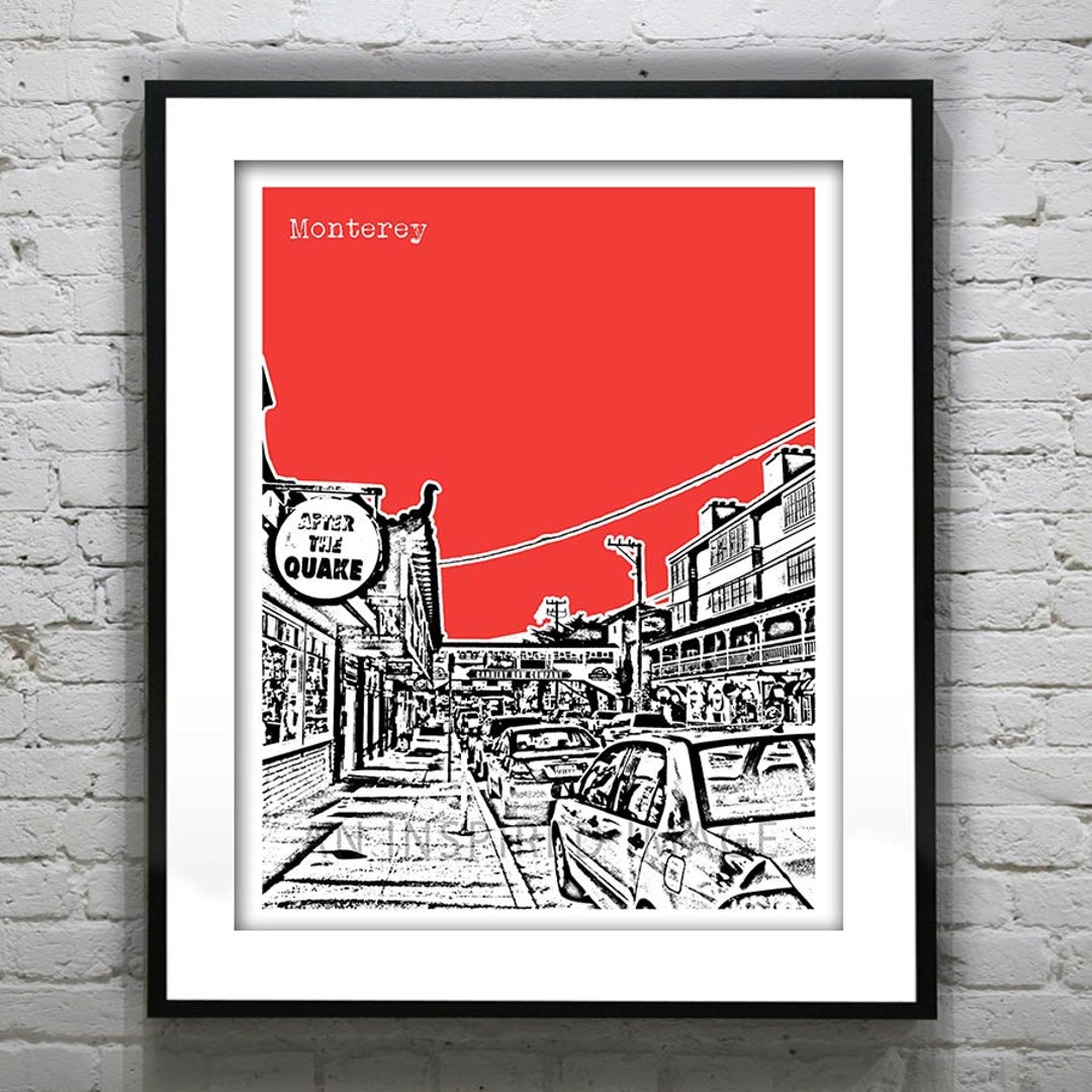 Monterey California Poster Print Skyline Art Cannery Row CA Item T2893 ...