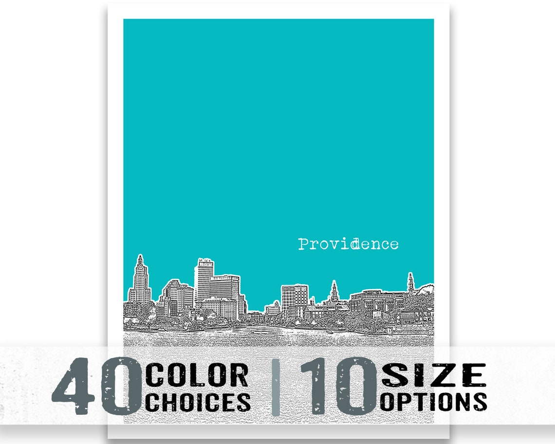 Providence Poster Rhode Island Skyline Art Print Item T1229 - Etsy