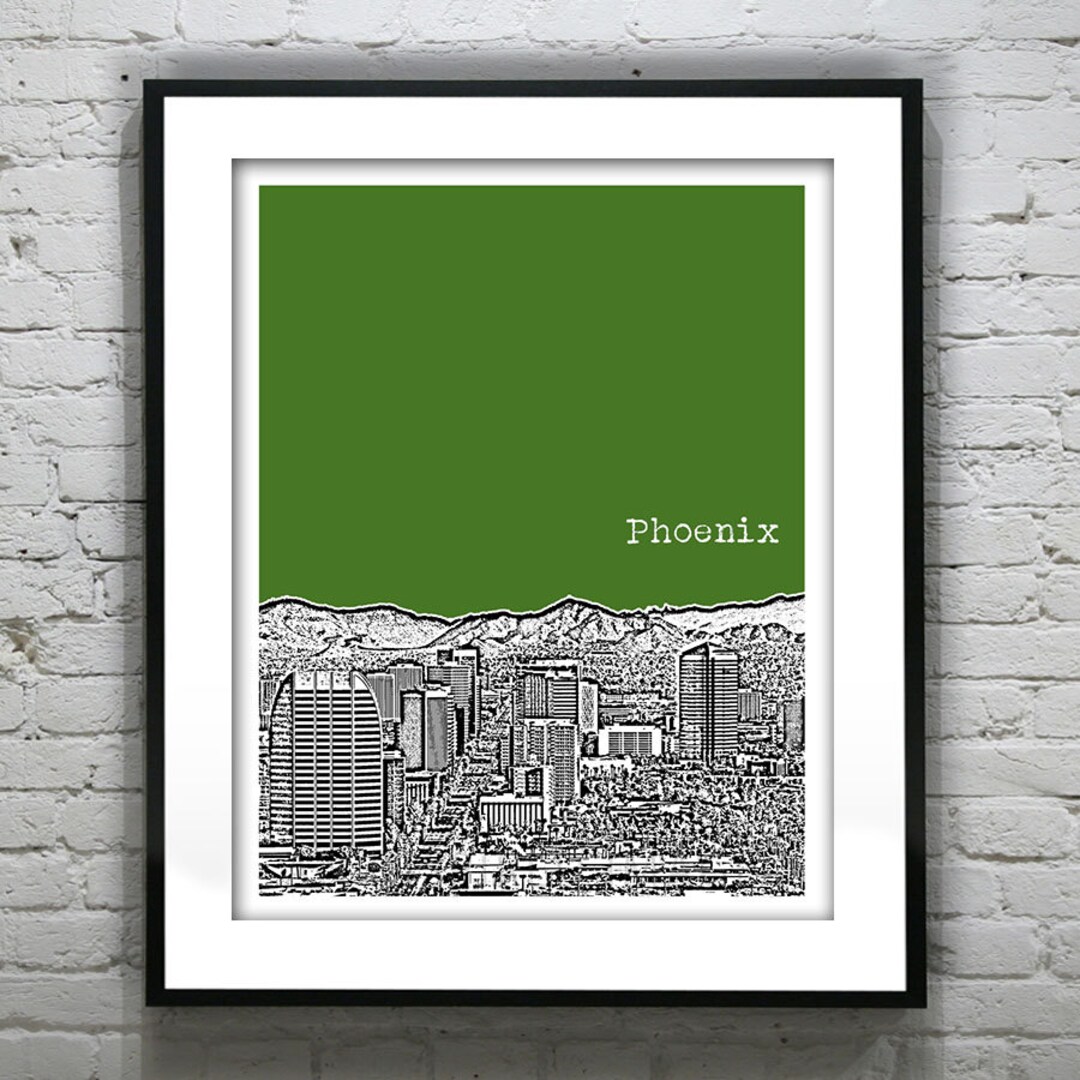 Phoenix Arizona Poster Print Art Skyline Item T4593 - Etsy