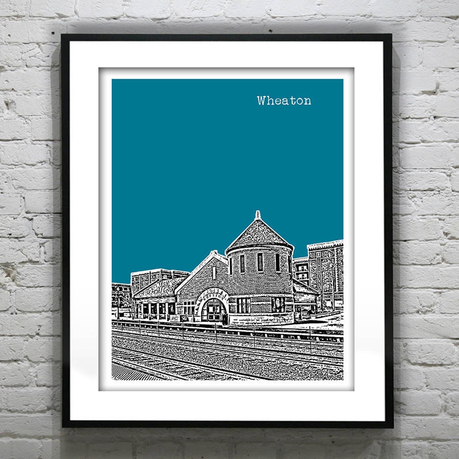 Wheaton Illinois Skyline Poster Art Print IL Version 1 - Etsy