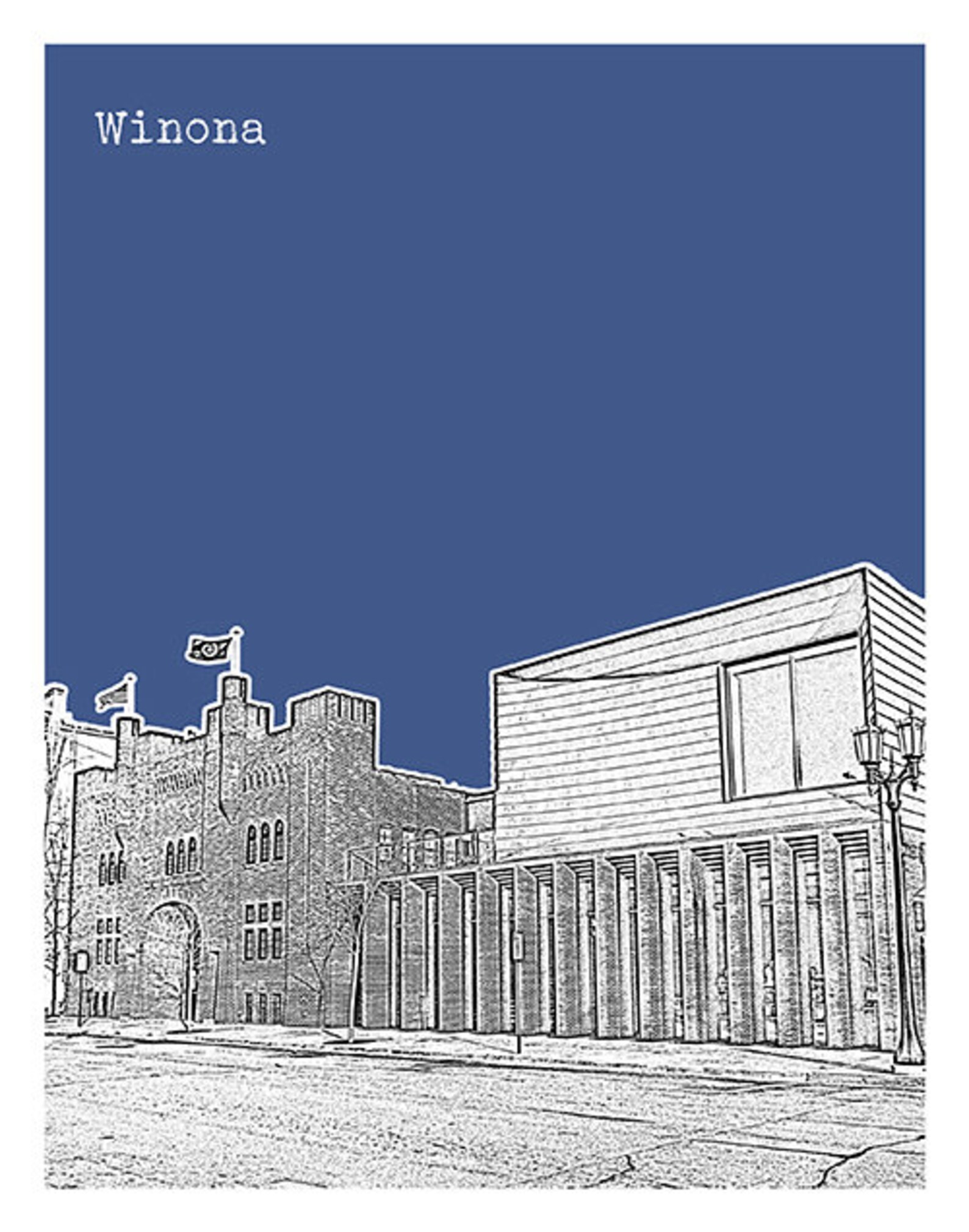 Winona Minnesota Poster Art Skyline Print MN Version 2 | Etsy