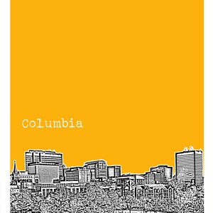 Columbia South Carolina Skyline Poster Art Print Image - Etsy