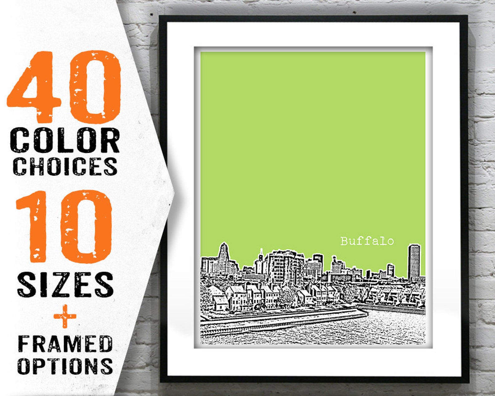 Buffalo New York Poster Art Skyline Print NY Item T1130 - Etsy