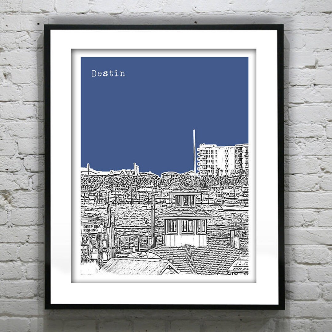 Destin Florida Skyline Poster Art Print FL Item T1173 - Etsy