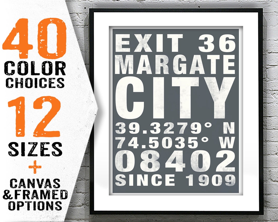 Margate City Subway Print New Jersey Shore Poster Print Art NJ Jersey ...