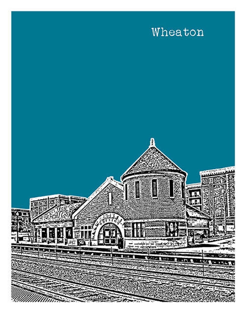 Wheaton Illinois Skyline Poster Art Print IL Version 1 - Etsy