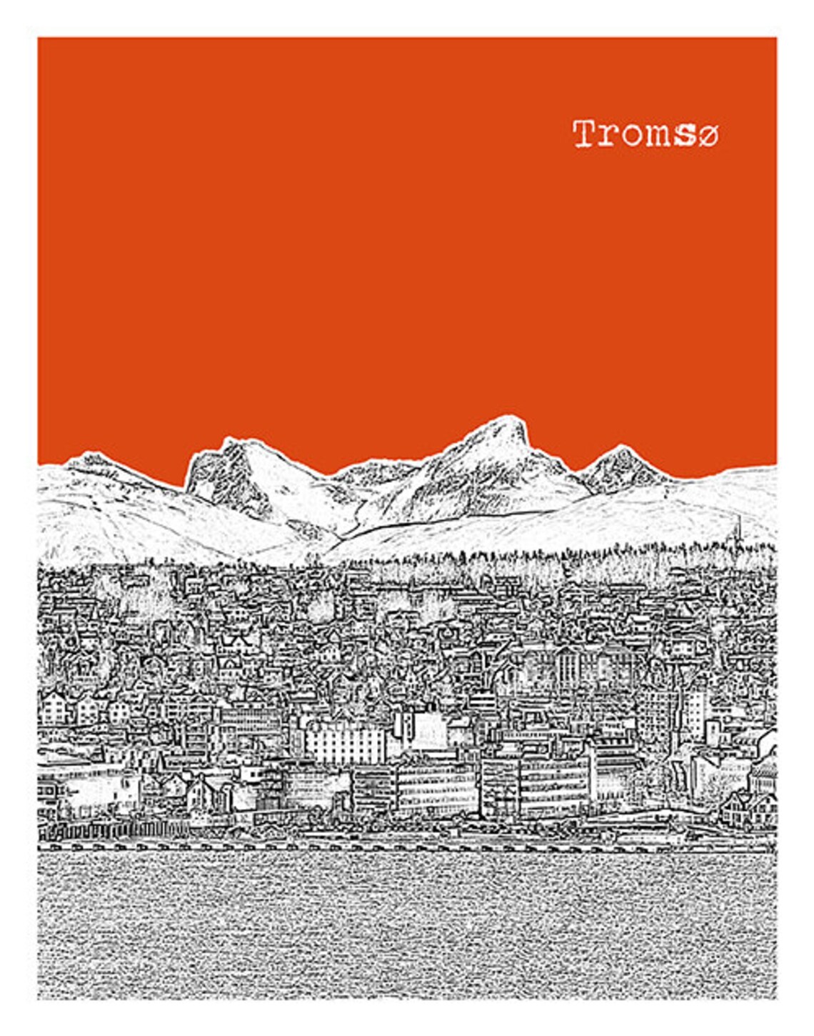 Tromso Skyline Poster Art Print Norway Item T4515 - Etsy.de