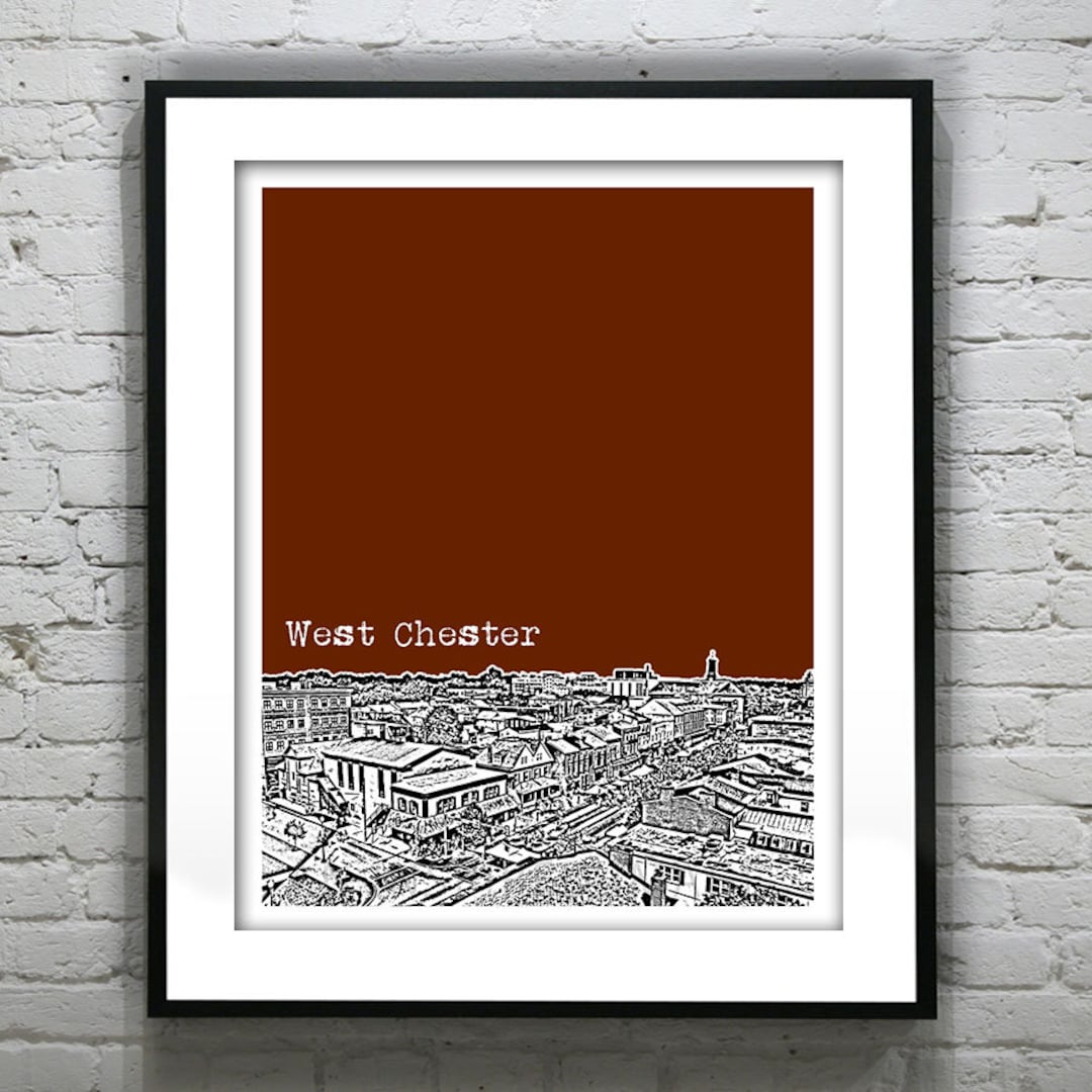 West Chester Skyline Poster Art Print Pennsylvania PA Item T1207 - Etsy