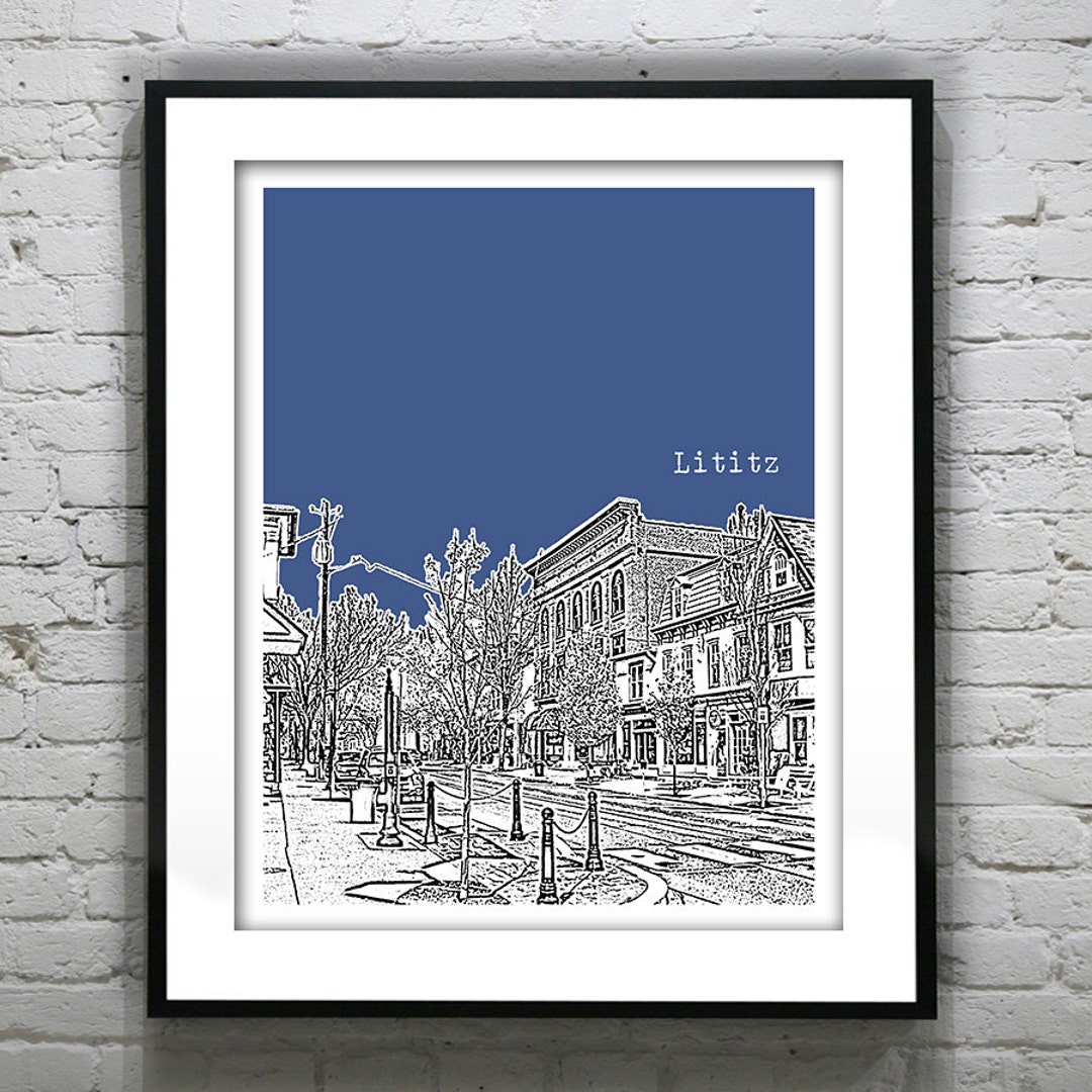 Lititz Pennsylvania Skyline Poster Art Print PA - Etsy