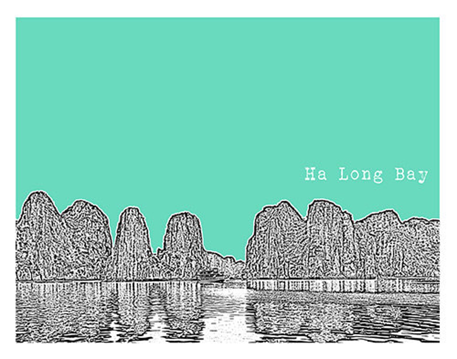 Ha Long Bay Vietnam Poster Art Print Skyline - Etsy