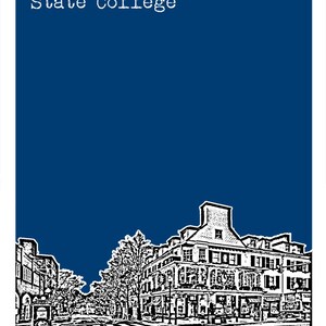 State College Skyline Poster Print Art Pennsylvania - Etsy