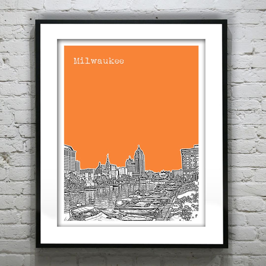 Milwaukee Wisconsin Poster Print Art Skyline Item T4324 - Etsy