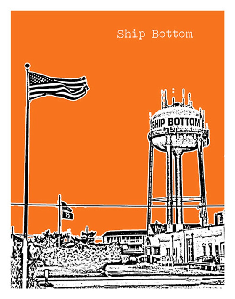Ship Bottom LBI New Jersey Shore Poster Print Art Skyline Long - Etsy