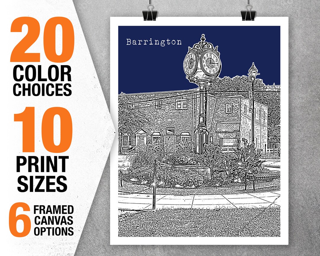 Barrington New Jersey Skyline Poster Print Art NJ Item T5416 - Etsy