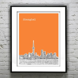 Shanghai China Poster Print Art City Skyline Item T4201 - Etsy