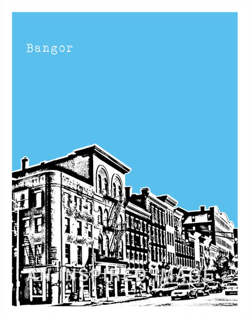 Bangor Maine Poster Art Print - Etsy