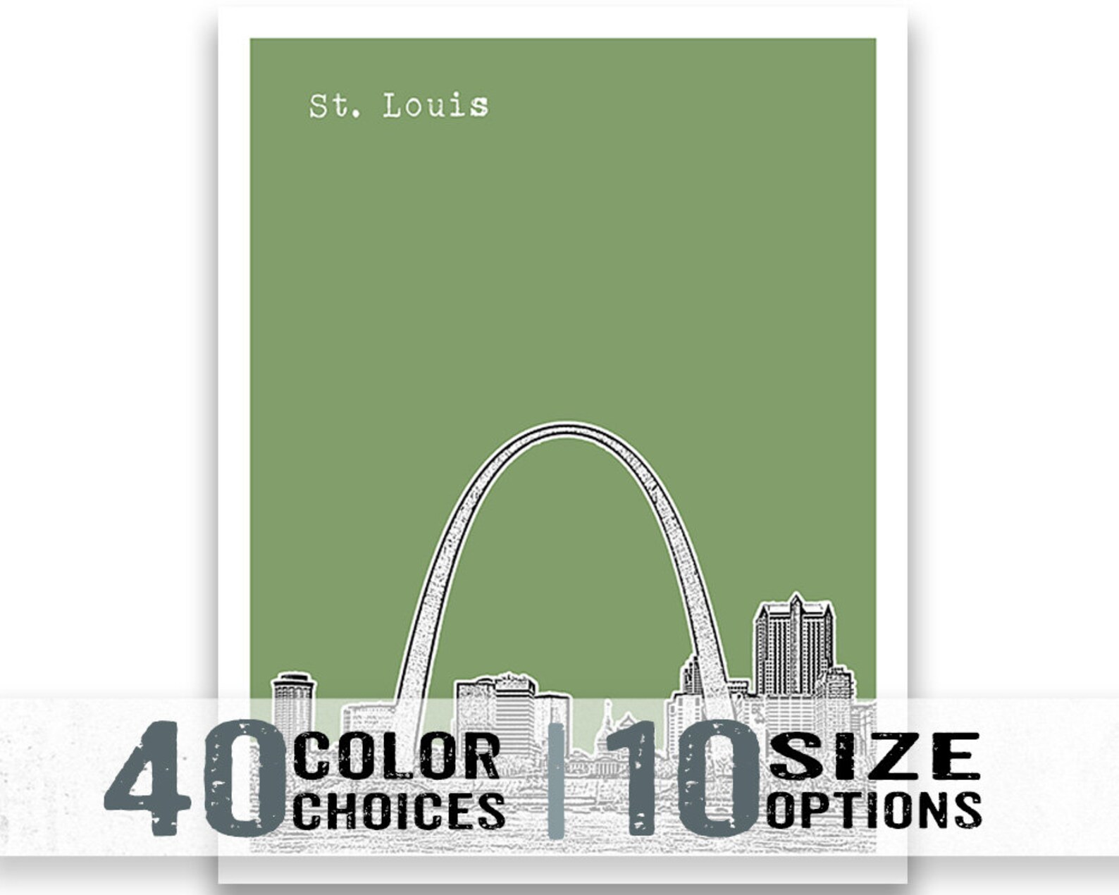 St. Louis Poster City Skyline Arch Art Print Missouri Item T1593 - Etsy