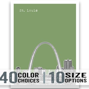 St. Louis Poster City Skyline Arch Art Print Missouri Item T1593 - Etsy