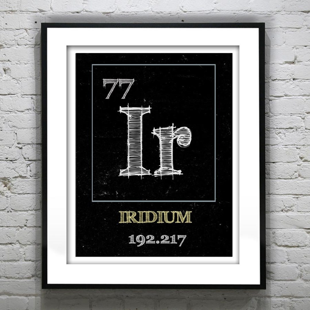 Periodic Table Iridium Poster Art Print Periodic Table of Elements Ir ...