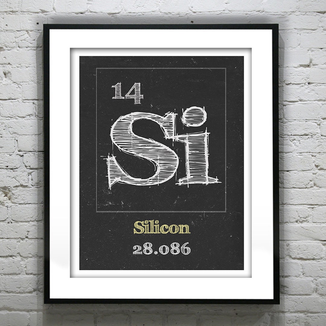 Periodic Table Silicon Poster Art Print Periodic Table of Elements Si ...