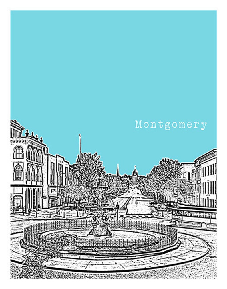 Montgomery Alabama Poster Art Print Al Court Square Item T4557 - Etsy