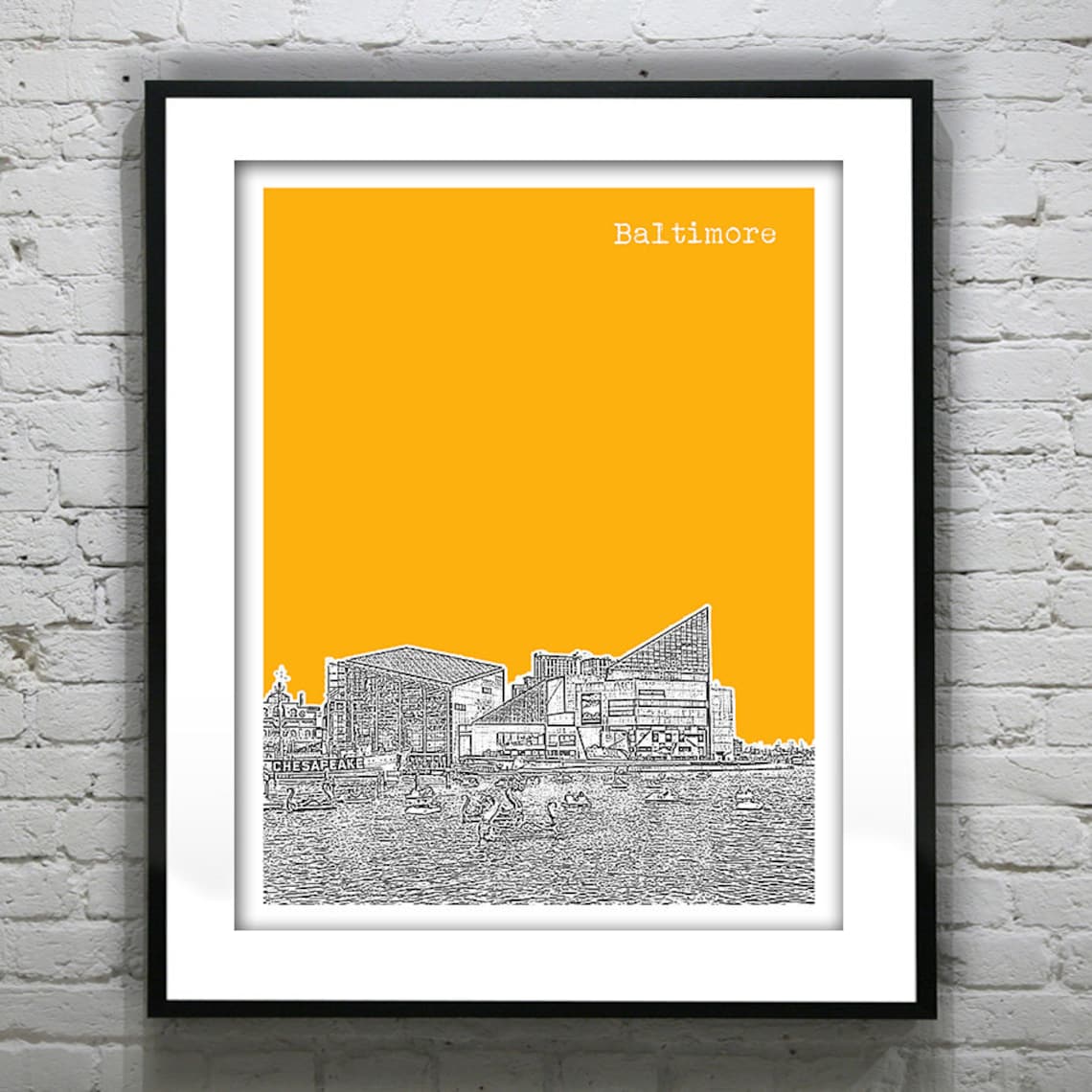 Baltimore Skyline Poster Art Print Maryland MD Aquarium Item - Etsy