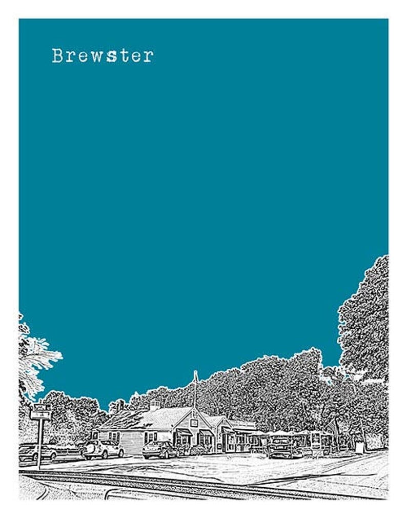 Brewster Massachusetts Cape Cod Skyline Poster Art Print MA - Etsy