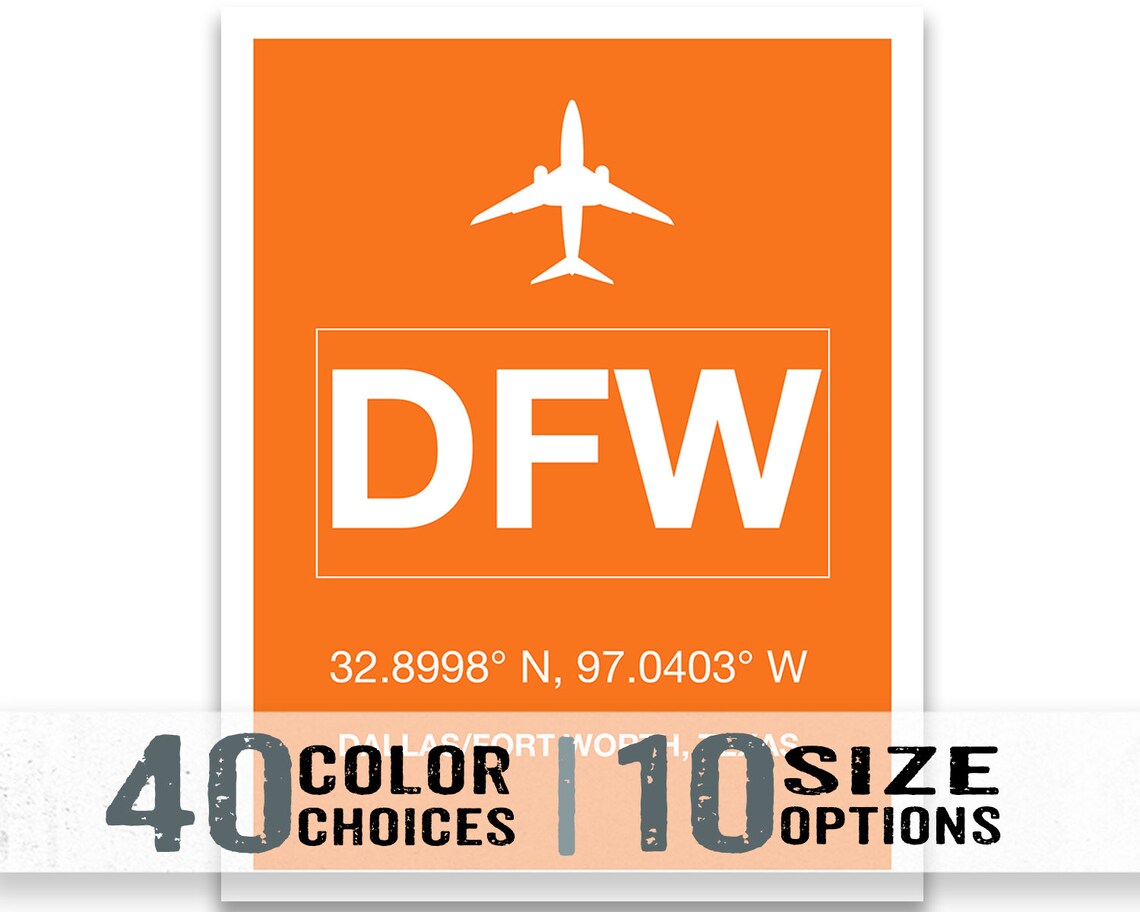 DFW Dallas Fort Worth International Airport Aviation Poster - Etsy