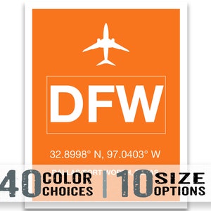 DFW Dallas Fort Worth International Airport Aviation Poster Art Print ...