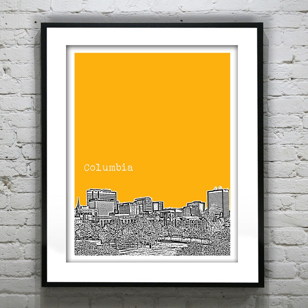 Columbia South Carolina Skyline Poster Art Print Image - Etsy