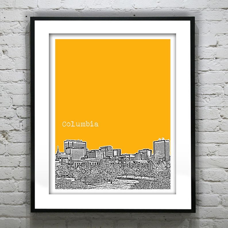 Columbia South Carolina Skyline Poster Art Print Image | Etsy