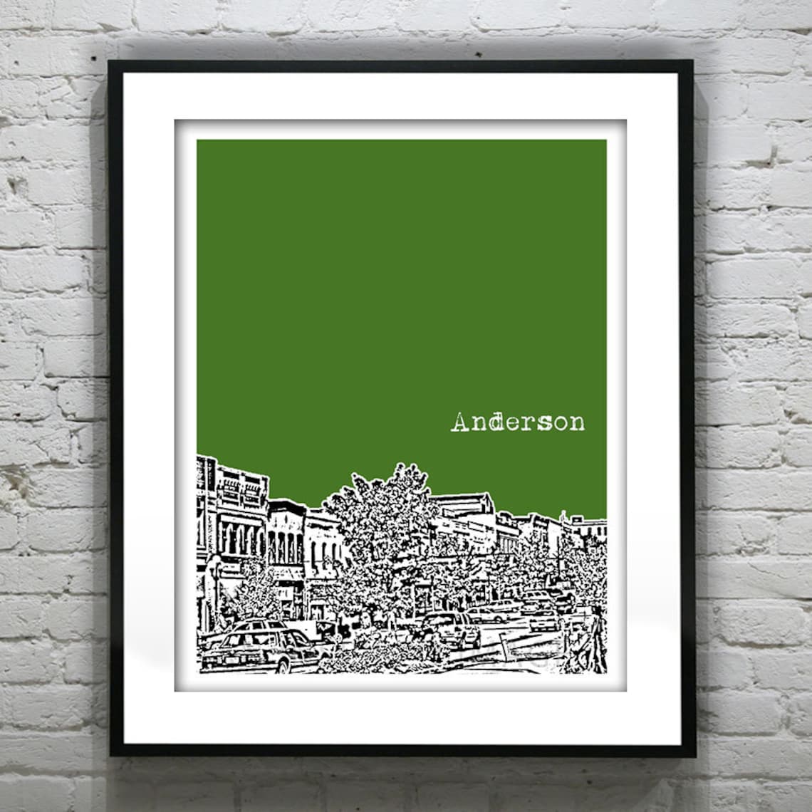 Anderson South Carolina Skyline Poster Art Print Image - Etsy