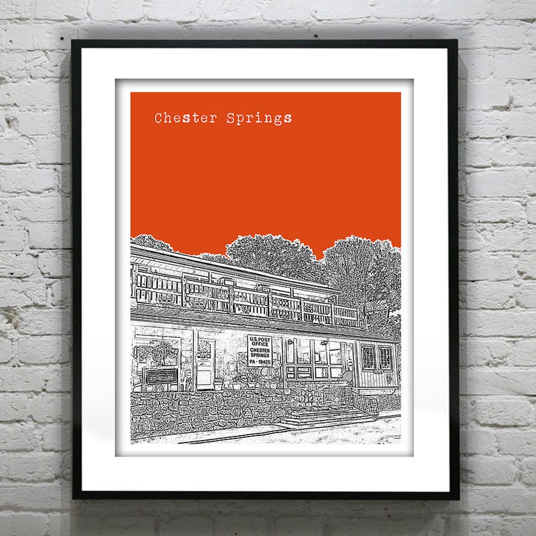 Chester Springs Skyline Poster Art Print Skyline Pennsylvania PA ...