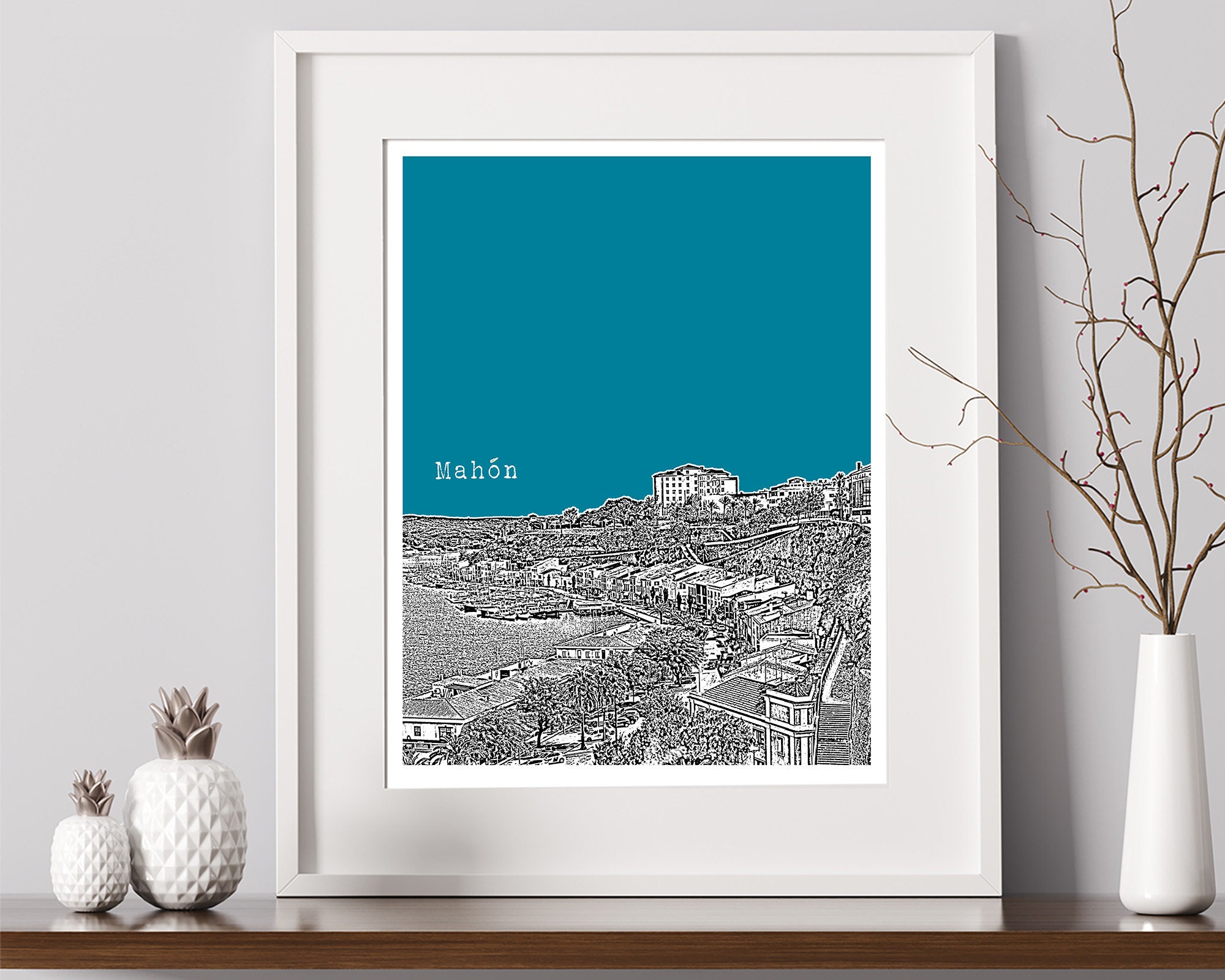 Mahon Menorca Poster Art Print Mediterranean Spain Item T4824 | Etsy