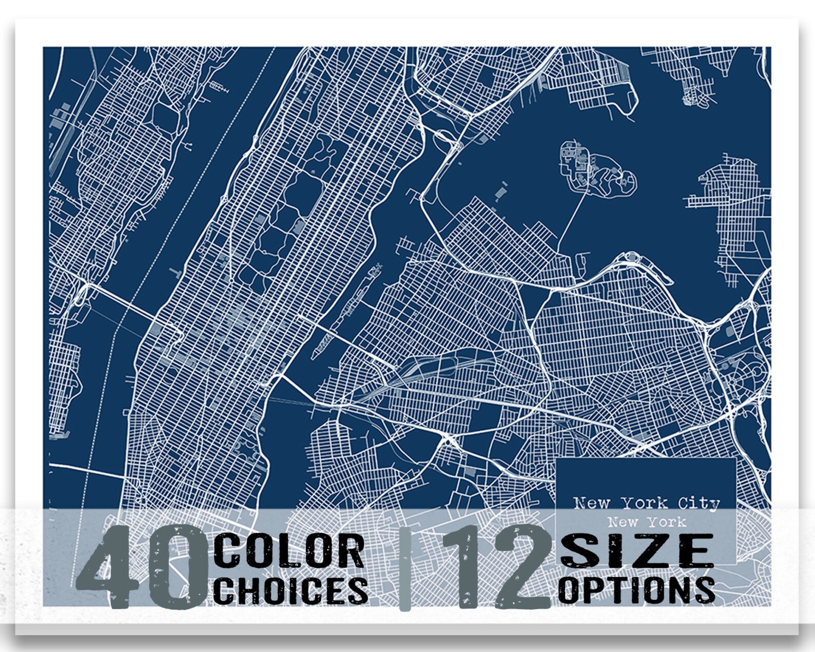 New York City Blueprint Map Poster Art Print Item T2955 - Etsy
