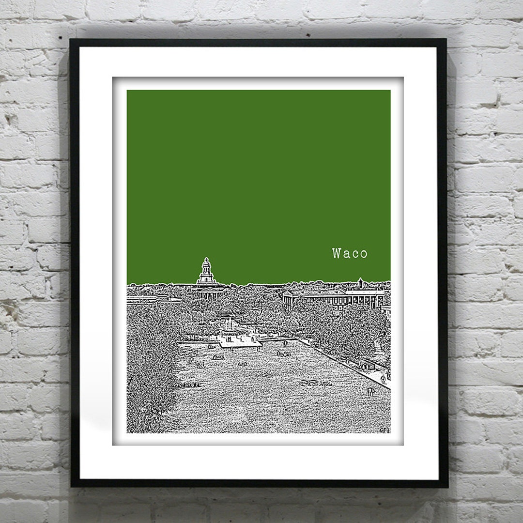 Waco Texas Skyline Poster Art Print TX - Etsy